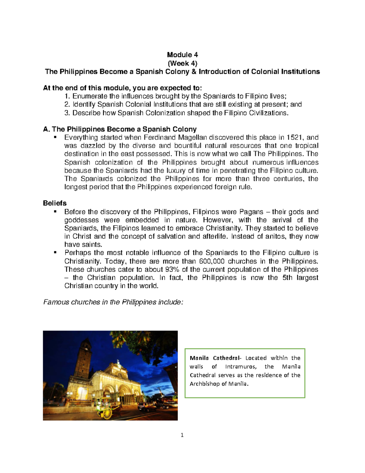 Module 4 Readings In Philippine History - Module 4 (Week 4) The ...
