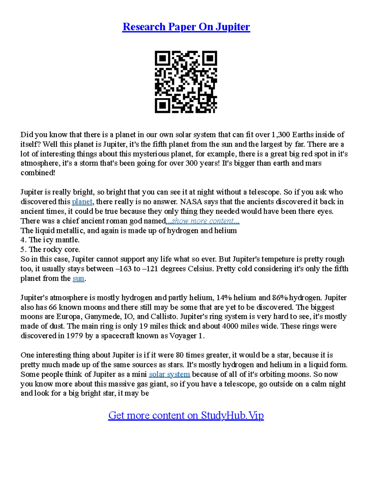 Essay Question Generator - Research Paper On Jupiter Did you know that ...