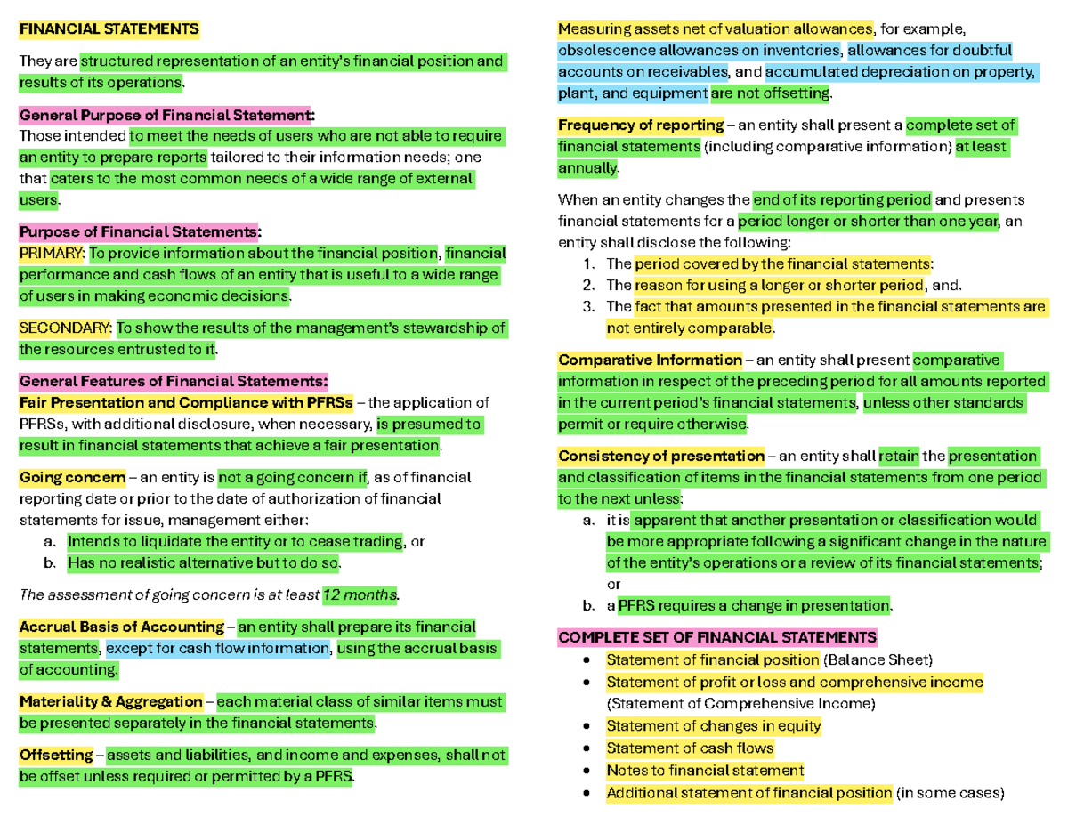 Financial Ratio - FINANCIAL STATEMENTS They are structured ...