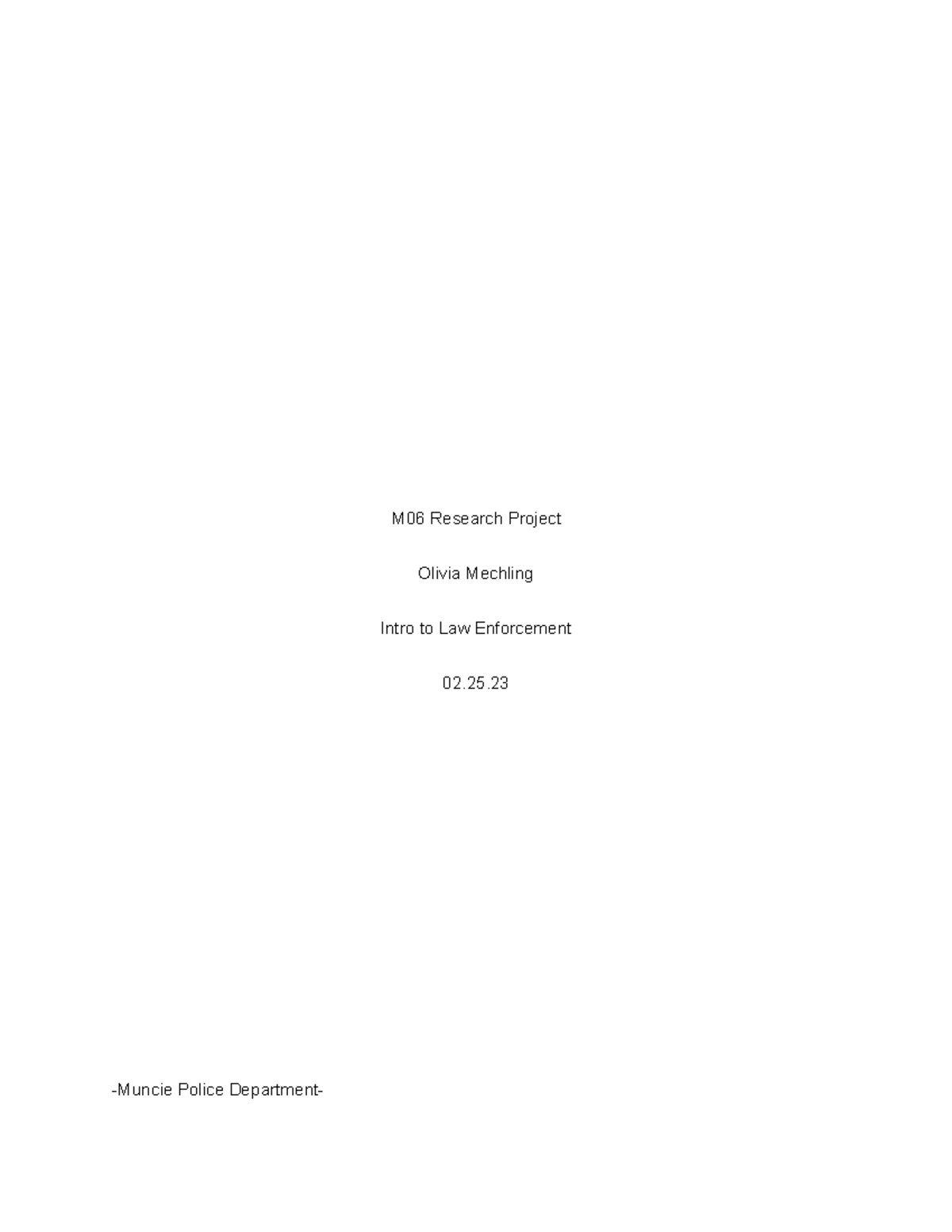 M06 Research Project - Different police departments and their hiring ...