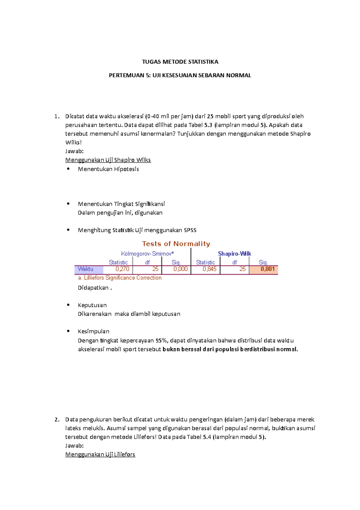 Metode Statistika - TUGAS METODE STATISTIKA PERTEMUAN 5: UJI KESESUAIAN ...