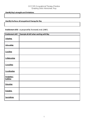 OCC 205 Group Work Tutorial Week 1 Student Guide - OCC 20 5 Group Work ...