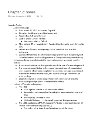 Chapter 3 Bones - Chapter 3: Bones Tuesday, September 5, 2017 8:00 PM ...