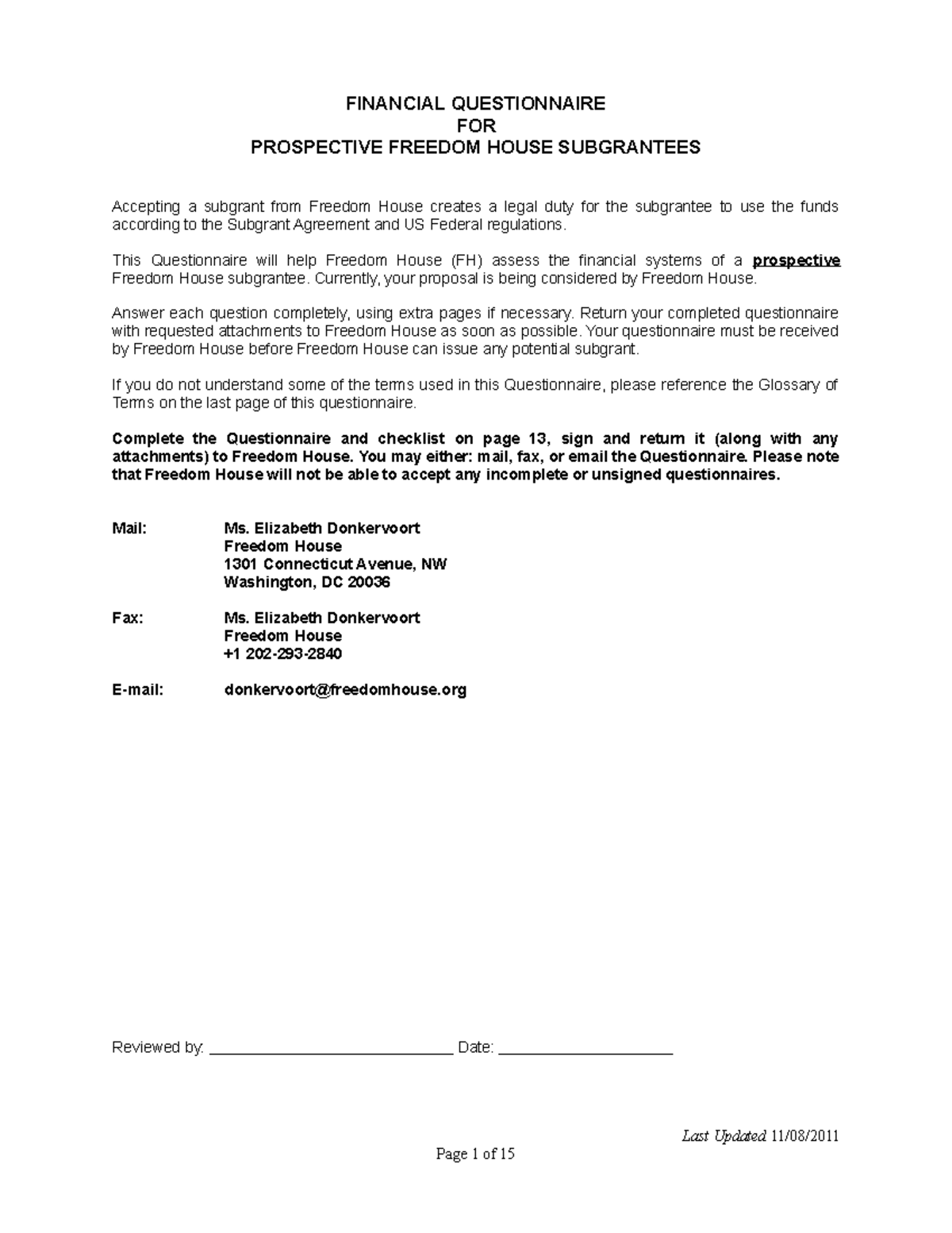 4. Freedom House Financial Questionnaire - FINANCIAL QUESTIONNAIRE FOR ...