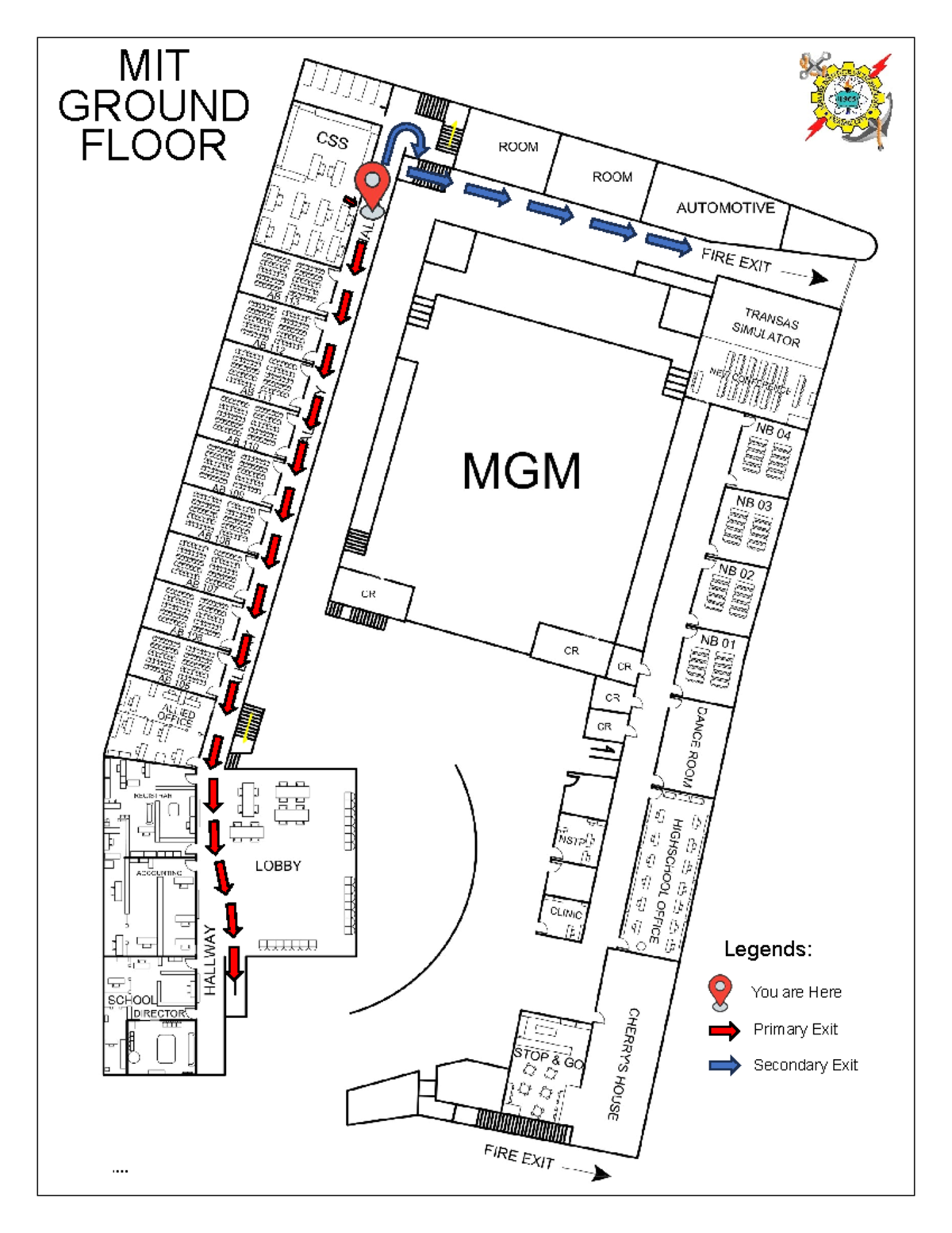 Ground Floor Map - csacsac - GROUND FLOOR Legends: You are Here Primary Exit Secondary Exit ...