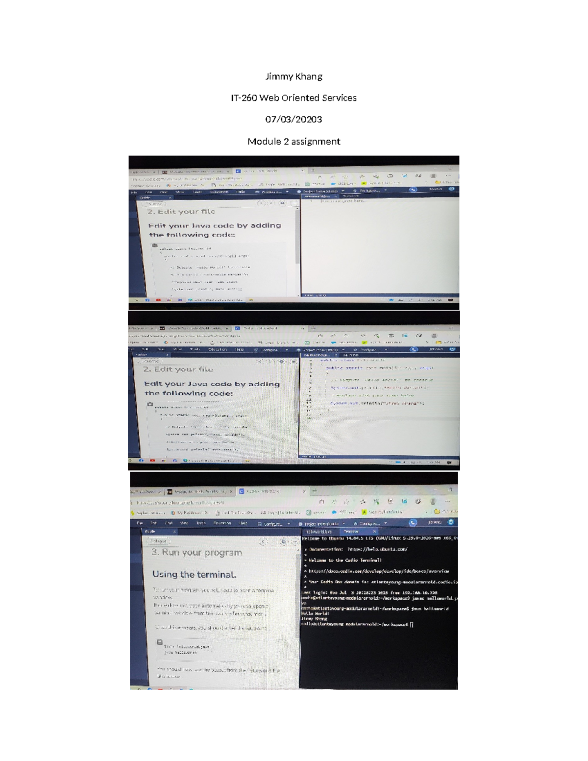 Module 2 Asssingment - IT272 - Jimmy Khang IT-260 Web Oriented Services ...