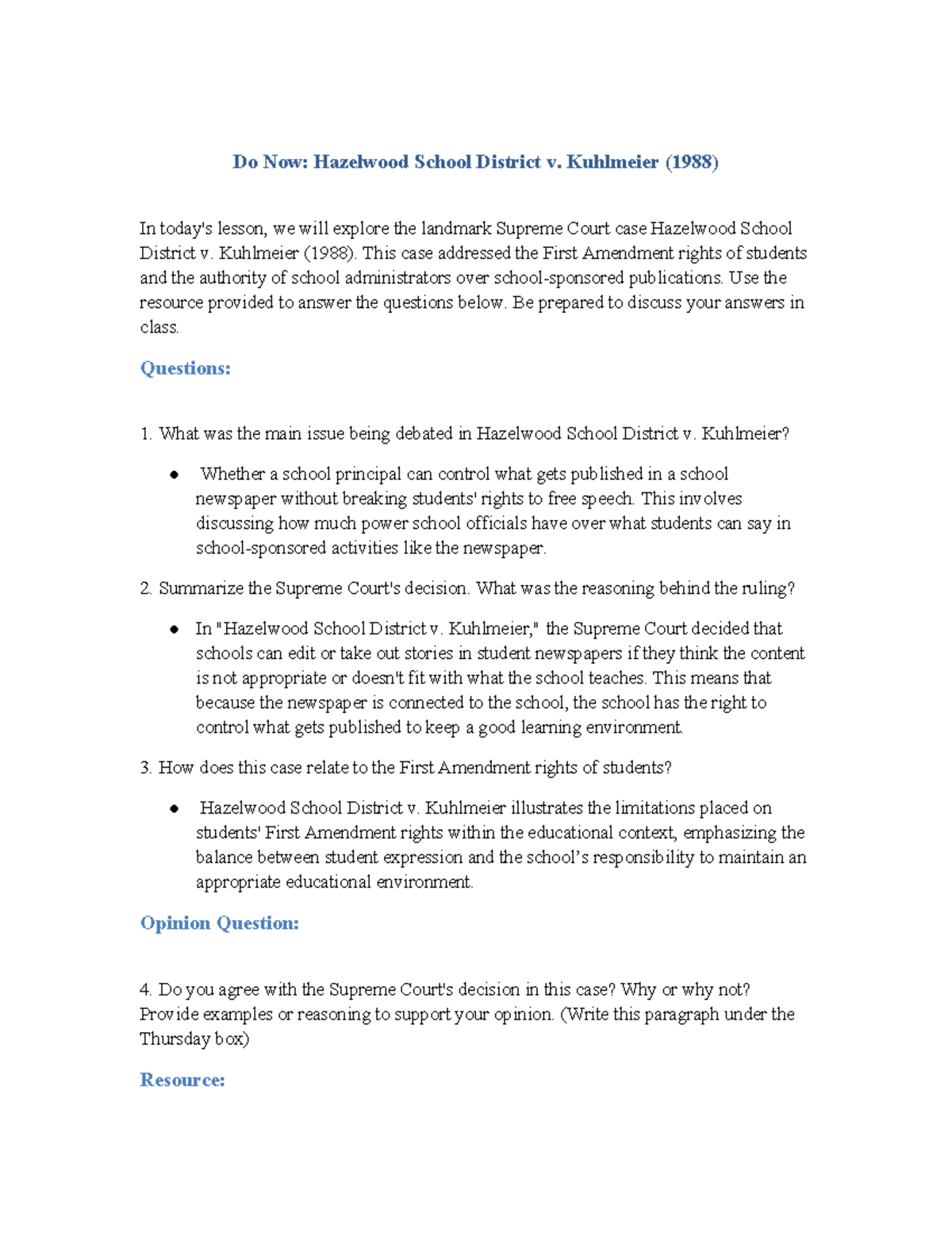 Copy of Hazelwood School District Do Now - Do Now: Hazelwood School ...