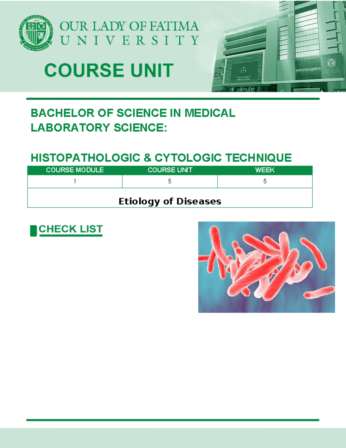 Course Unit +5+ +HPCT+311+ - BACHELOR OF SCIENCE IN MEDICAL LABORATORY ...