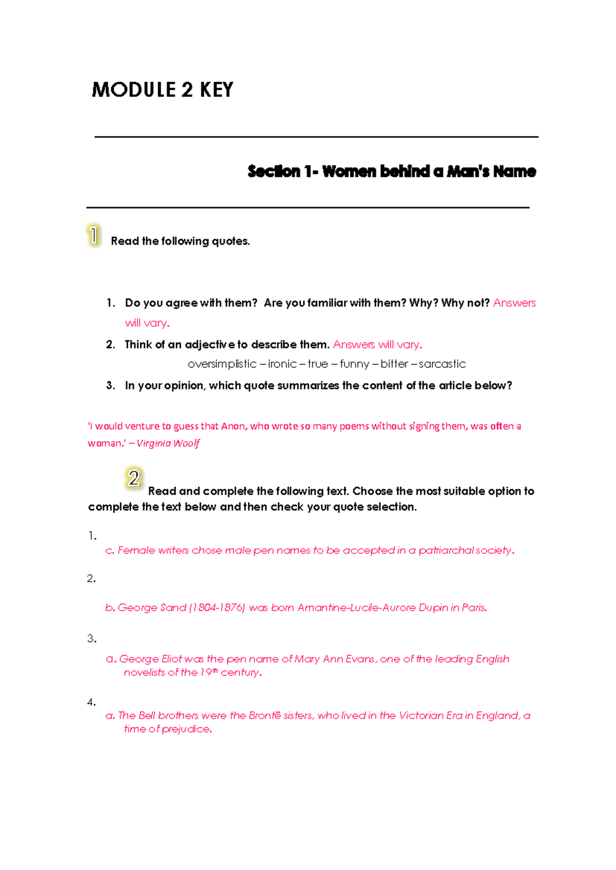 Module-2-KEY 2 - Respuesta del módulo 2 de inglés - MODULE 2 KEY Do you ...