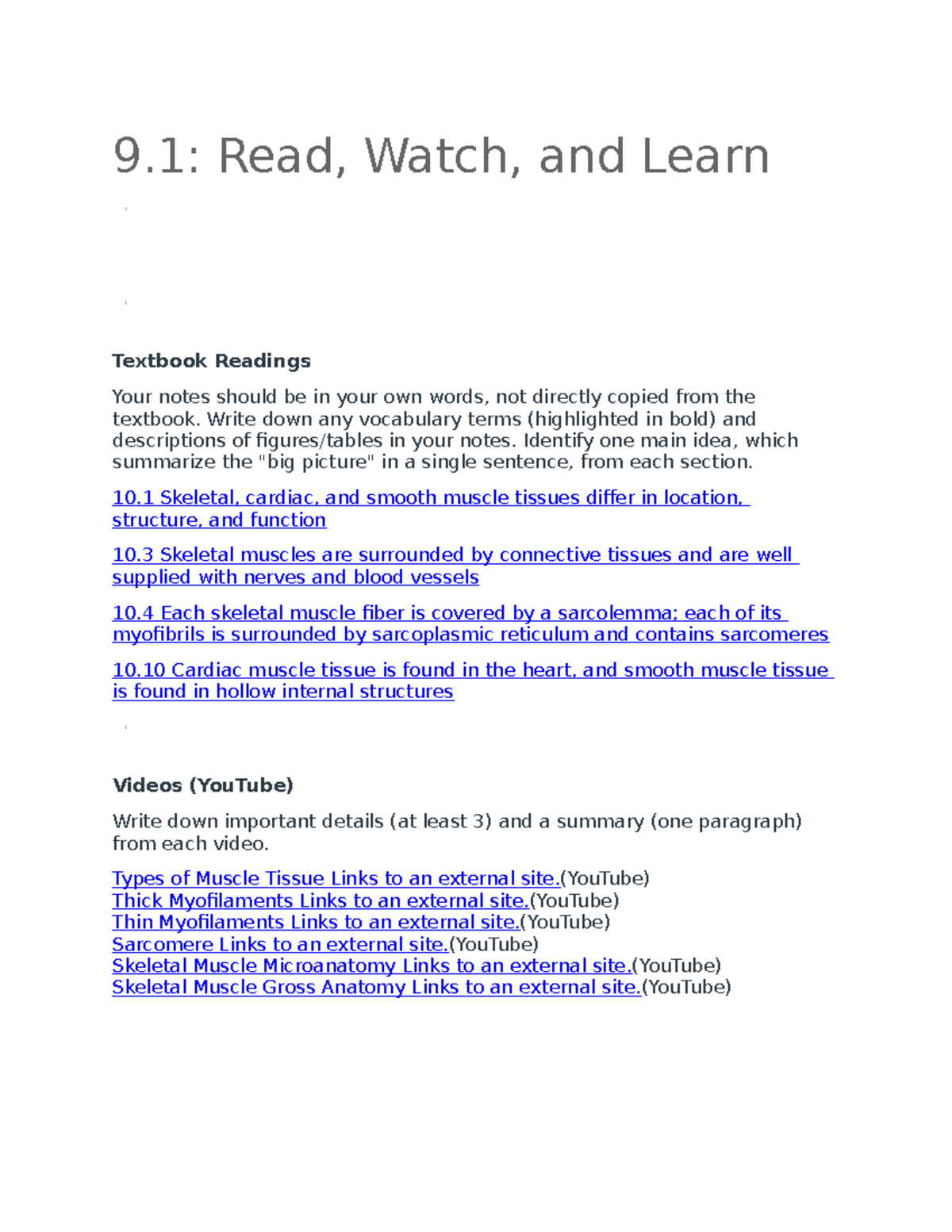 Wiley Chap 10 - 9: Read, Watch, and Learn Textbook Readings Your notes ...