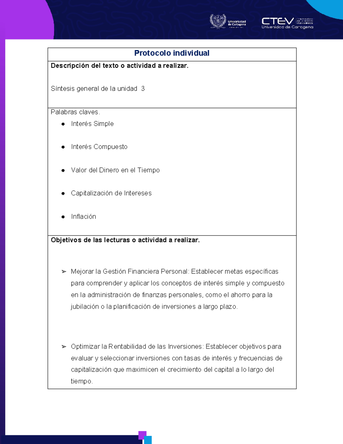 Financiera 3 - uf8r - Protocolo individual Descripción del texto o actividad a realizar ...