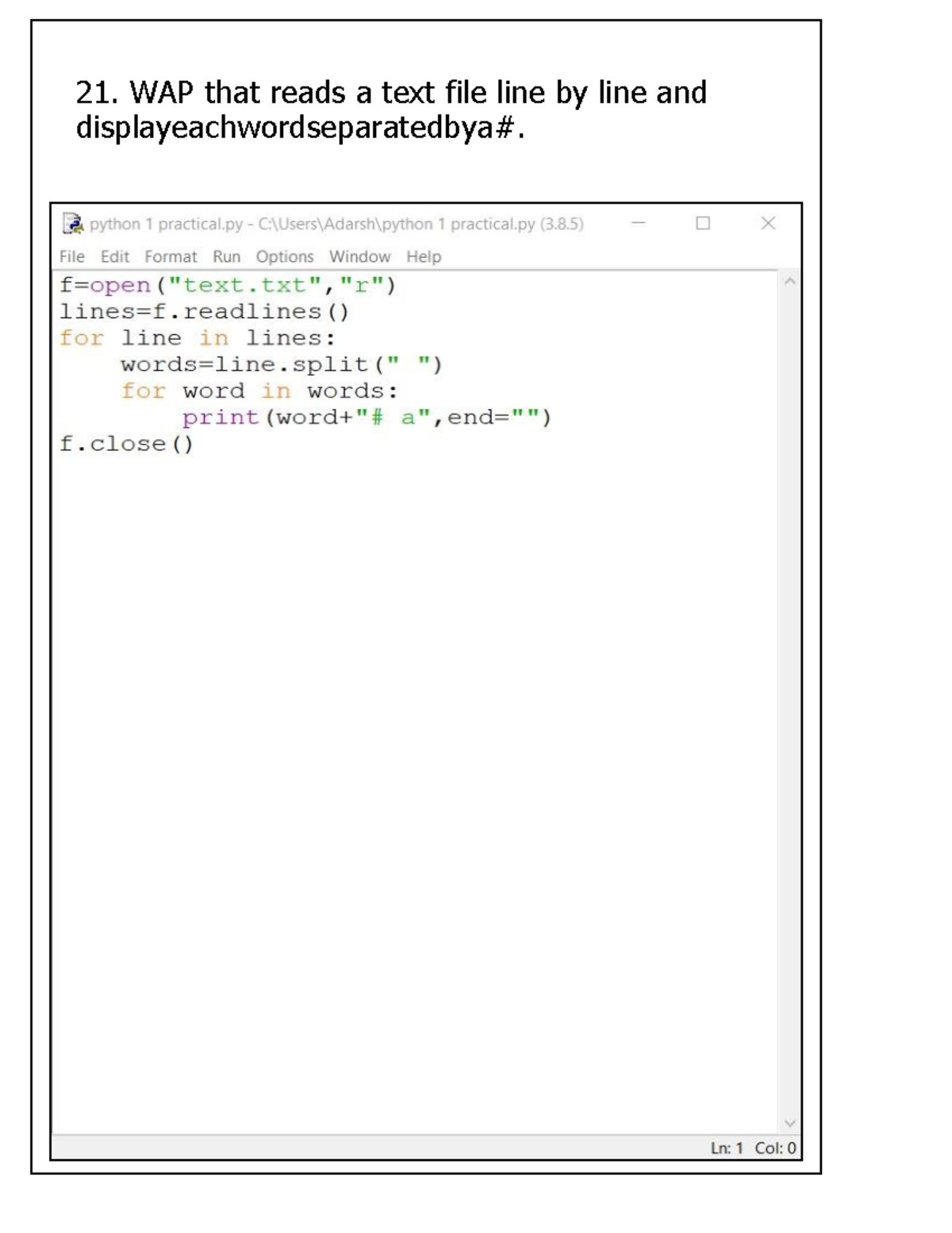 Cs practical file with dates (3) (1) - WAP that reads a text file line ...