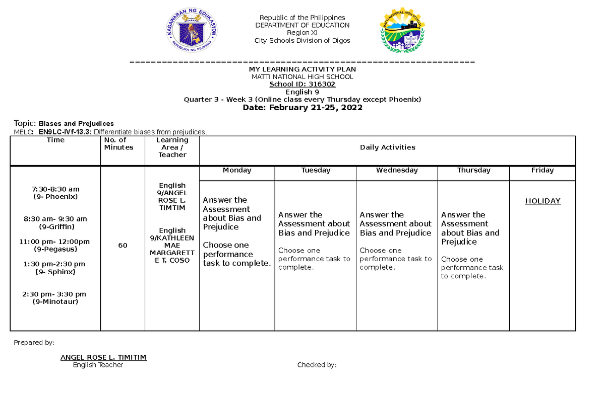 LAP-WEEK-3 - English 10 in the department of education materials ...