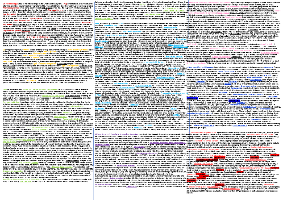 Cheat Sheet for Final Exam - L10(Insecticide Toxicology): The arthropod ...