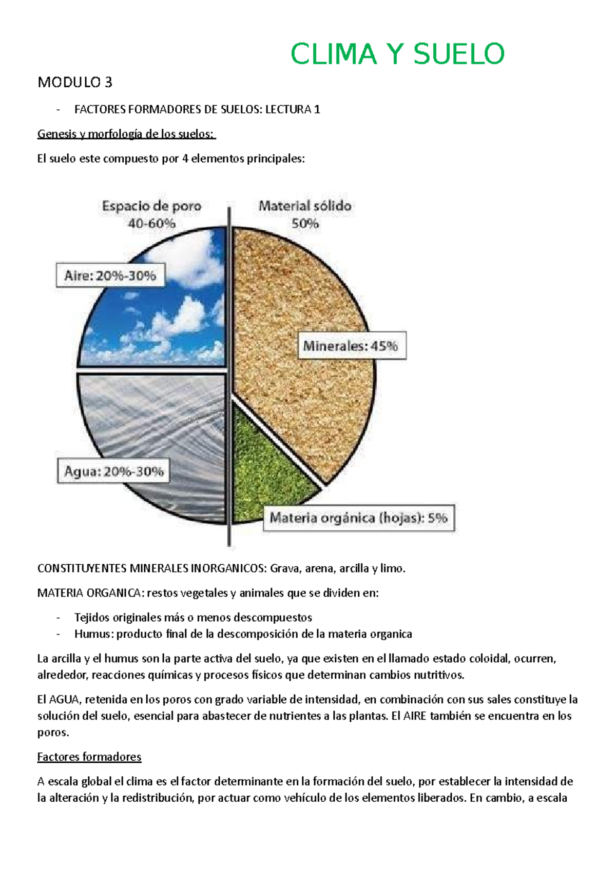 Clima Y Suelo- Modulo 3 Y 4 - CLIMA Y SUELO MODULO 3 - FACTORES ...