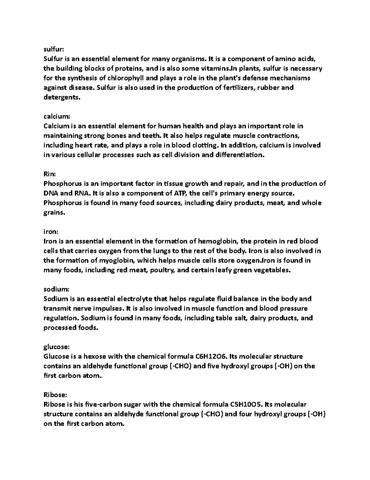 BIO102 Class 4 - sulfur: Sulfur is an essential element for many ...