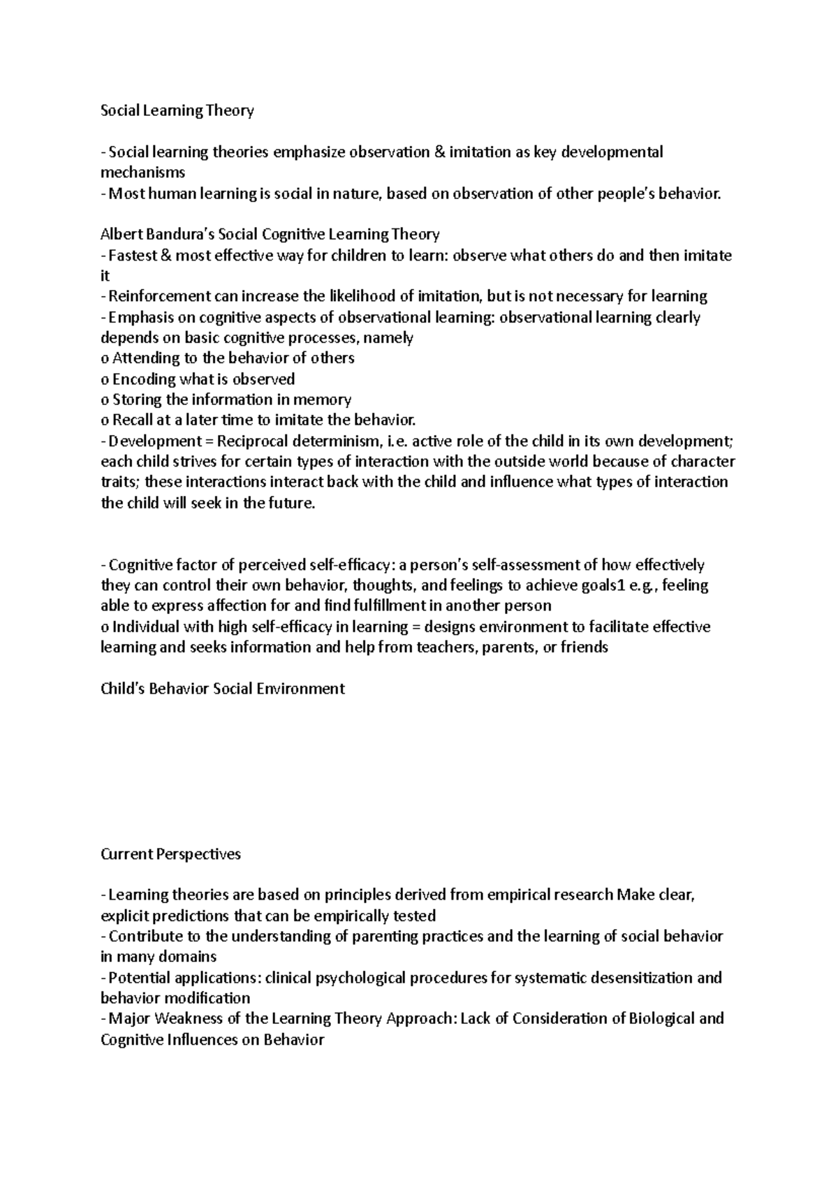 Social Learning Theory - Social Learning Theory Social learning ...