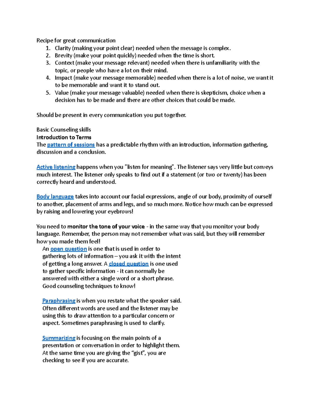 Recipe for great communication - Clarity (making your point clear ...