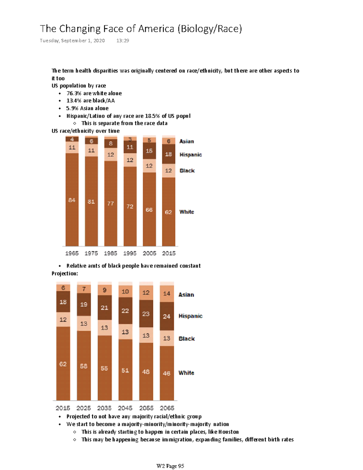 Week 2 Changing Face of America Lecture - The term health disparities ...