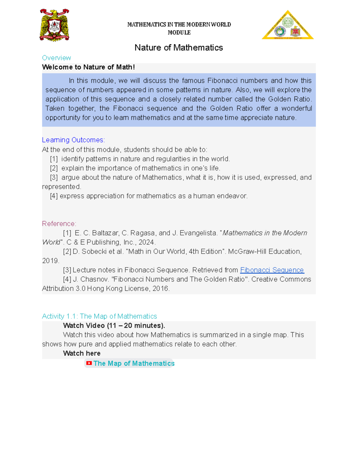GE3-Module-1-Nature-of-Math-1 - MODULE Nature of Mathematics Overview ...