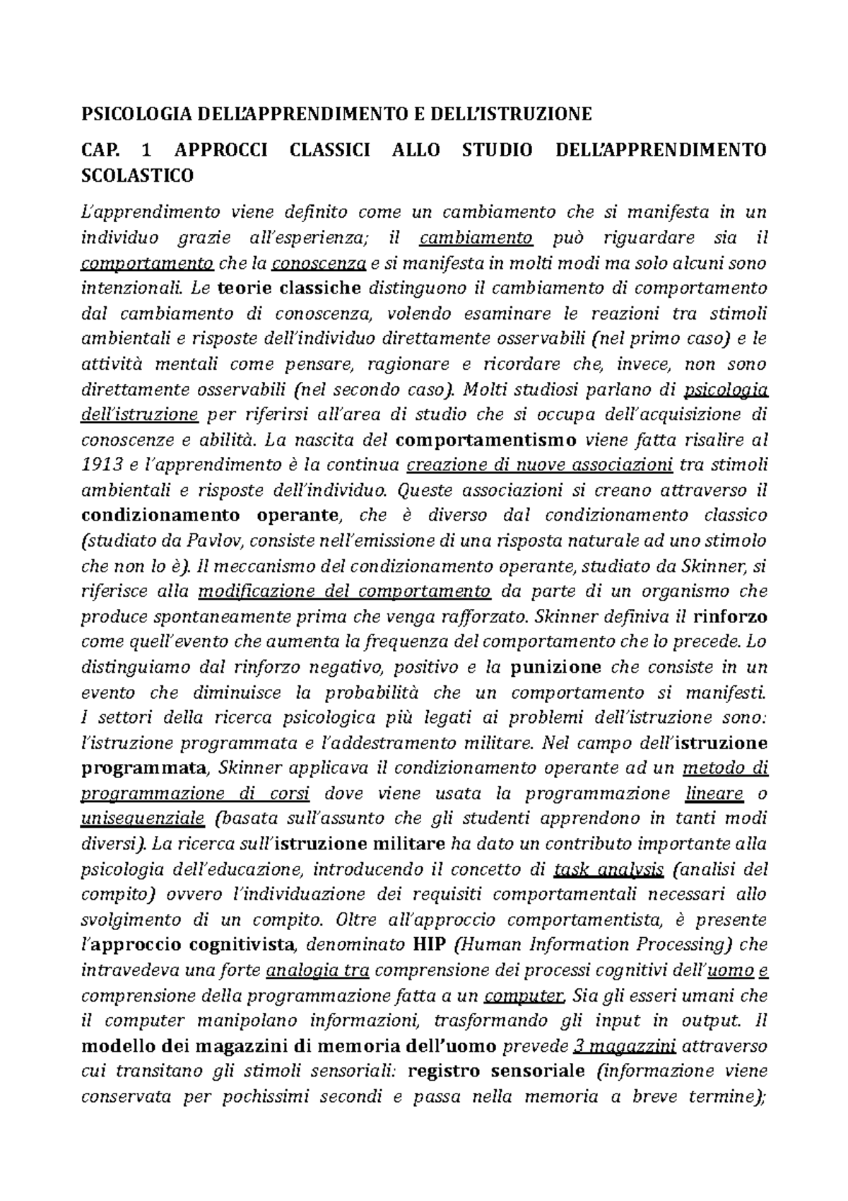 Psicologia DELL' Apprendimento E DELL' Istruzione 1 - PSICOLOGIA DELL ...