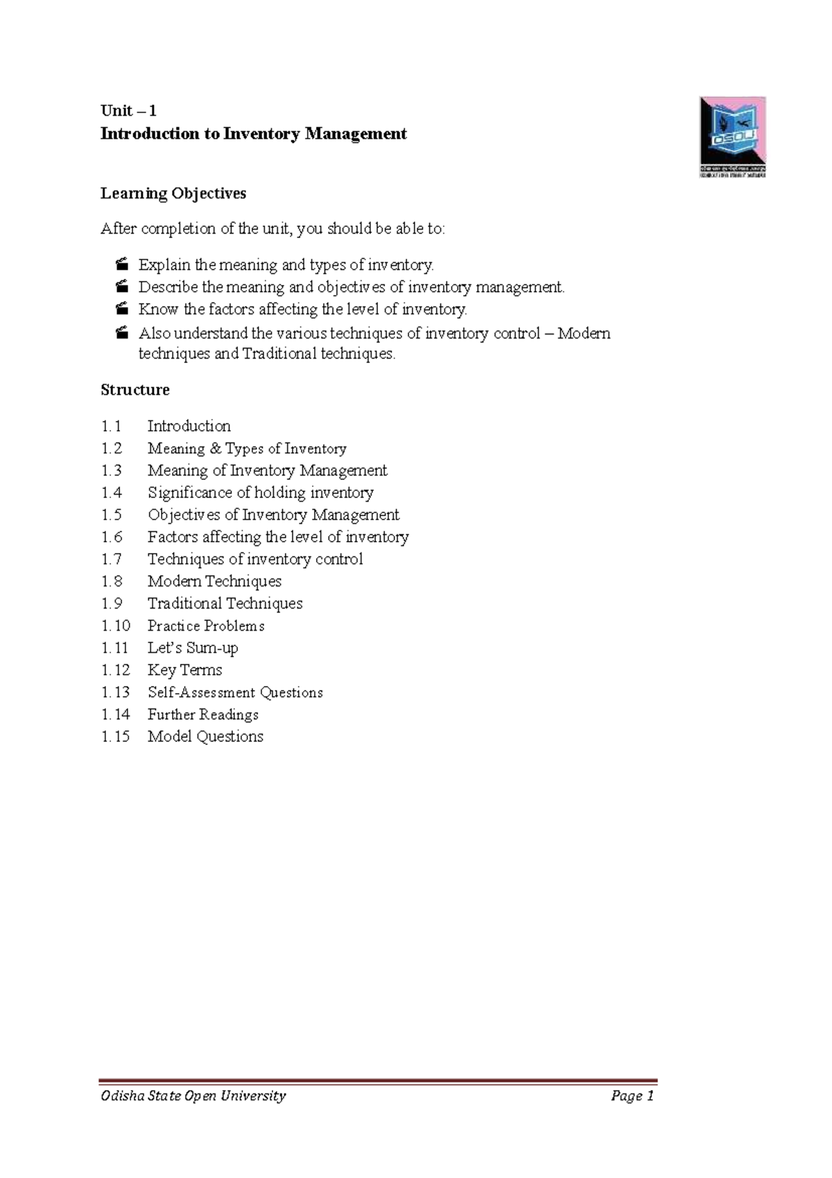 Inventory%20Management - Unit – 1 Introduction to Inventory Management ...