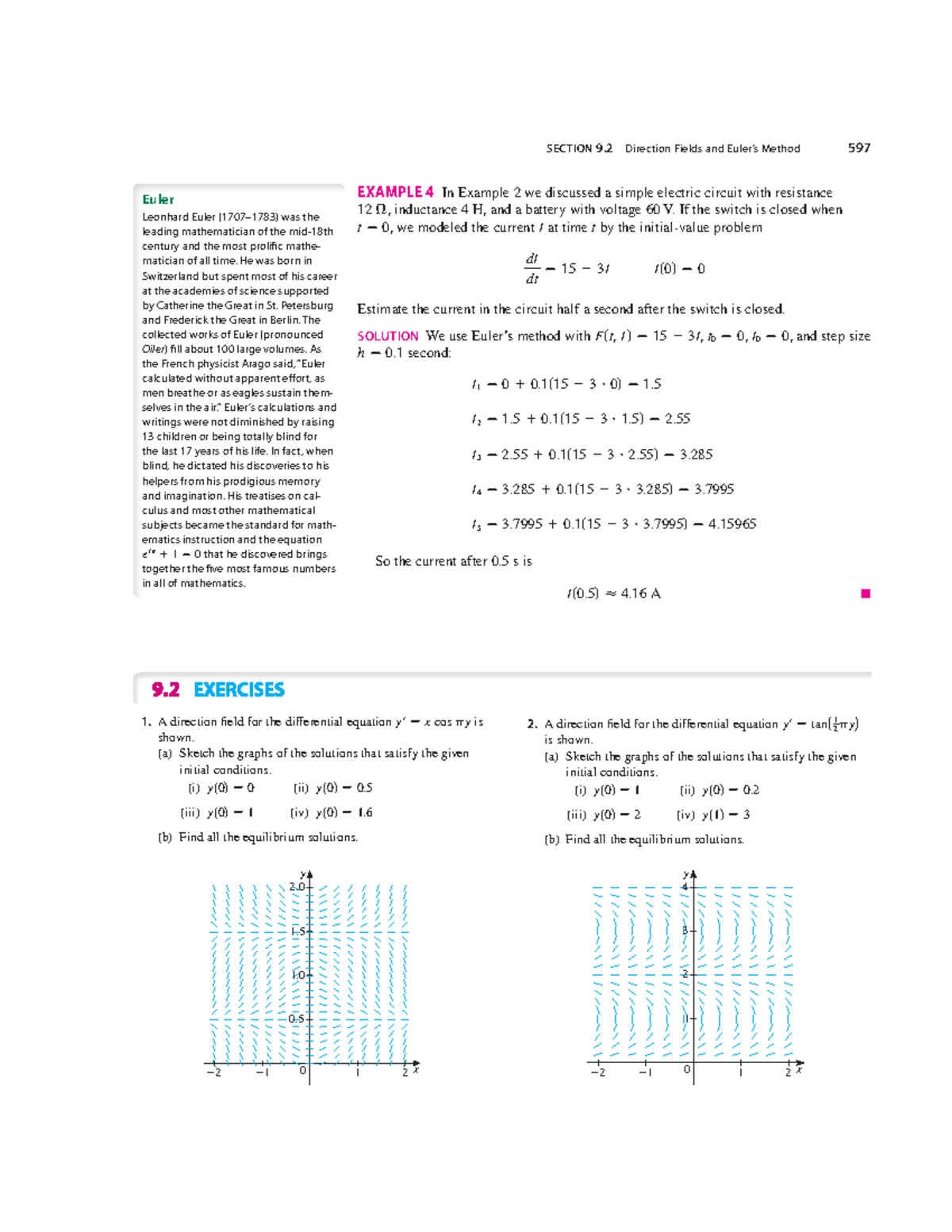 Euler Fields Practice - SECTION 9 Direction Fields and Euler’s Method ...