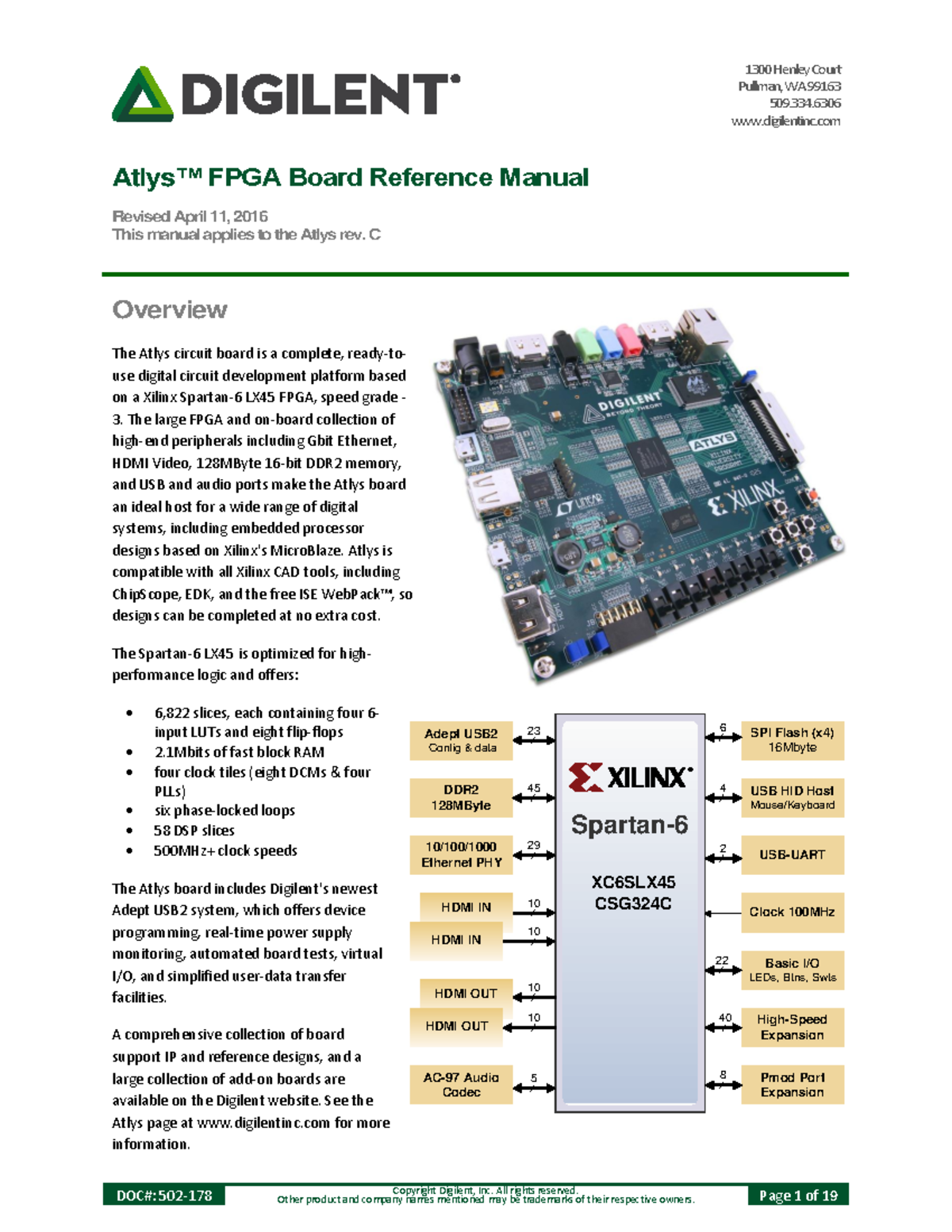 Atlys rm - datasheet - 1300 Henley Court Pullman, WA 99163 509 ...