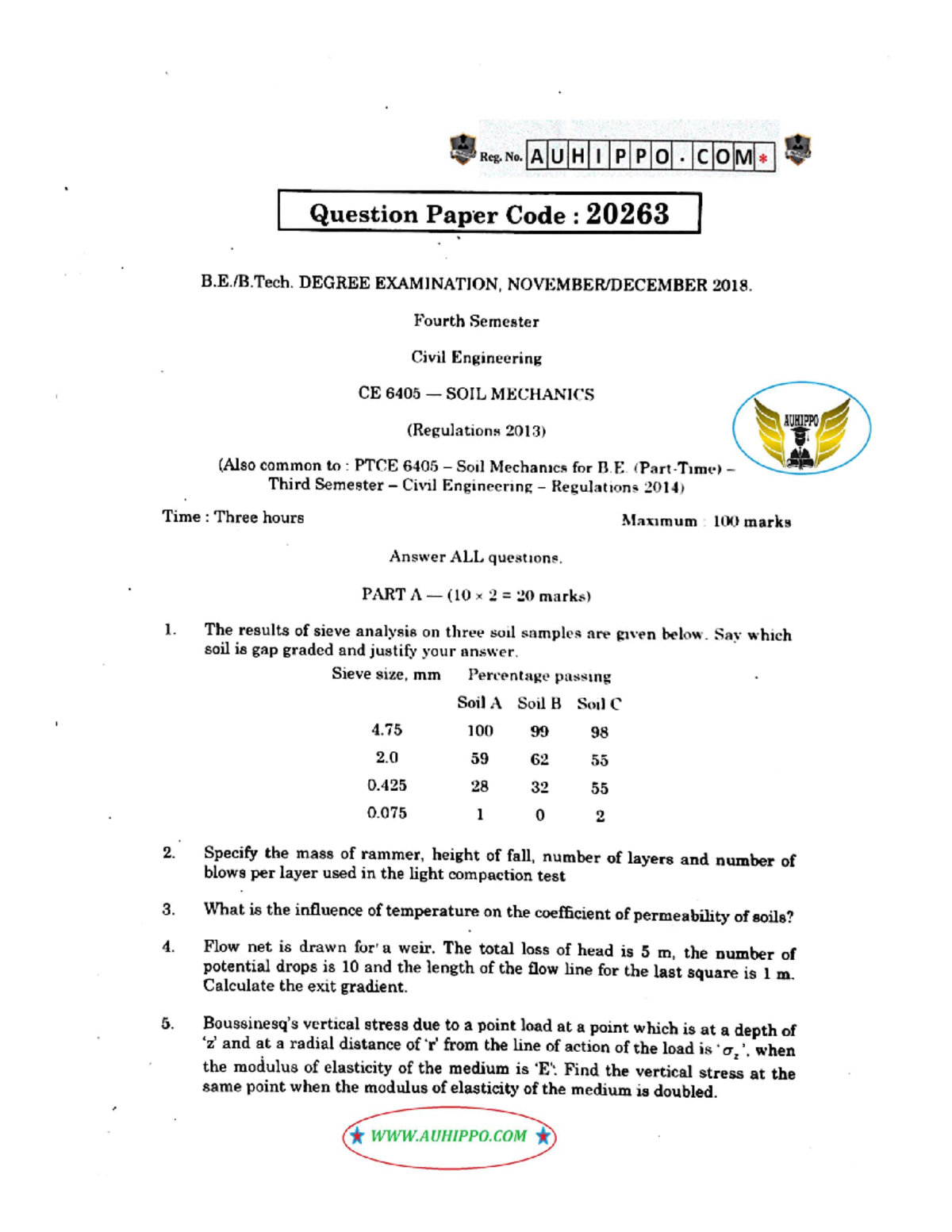 anna university civil question papers - Civil Engineering - Studocu