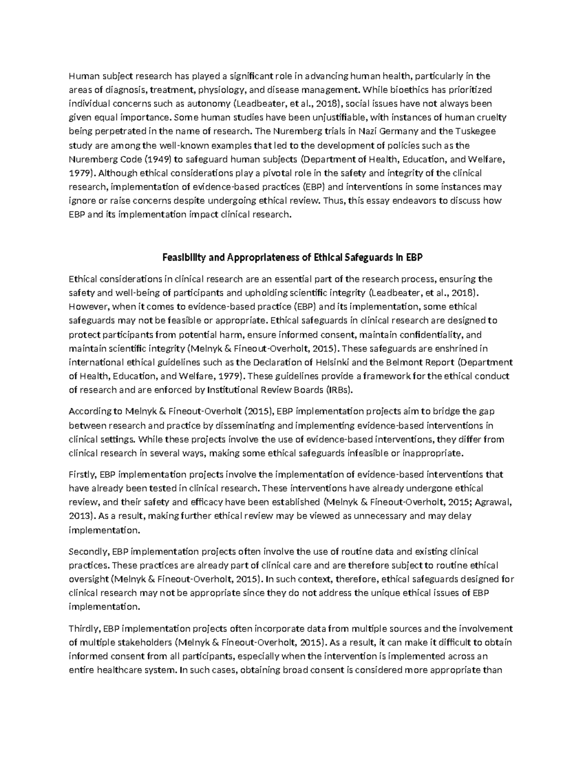 EBP implemention - The assignment explains how EBP can be implemented ...