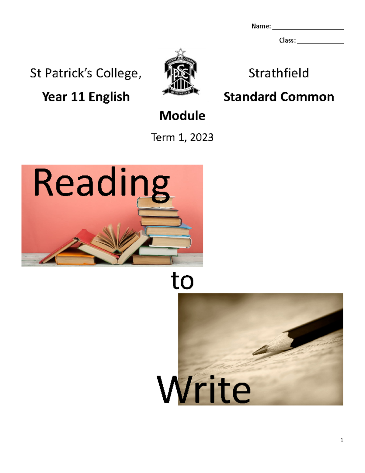 Teaching Booklet- Reading to Write 2022-1 - ####### Name ...