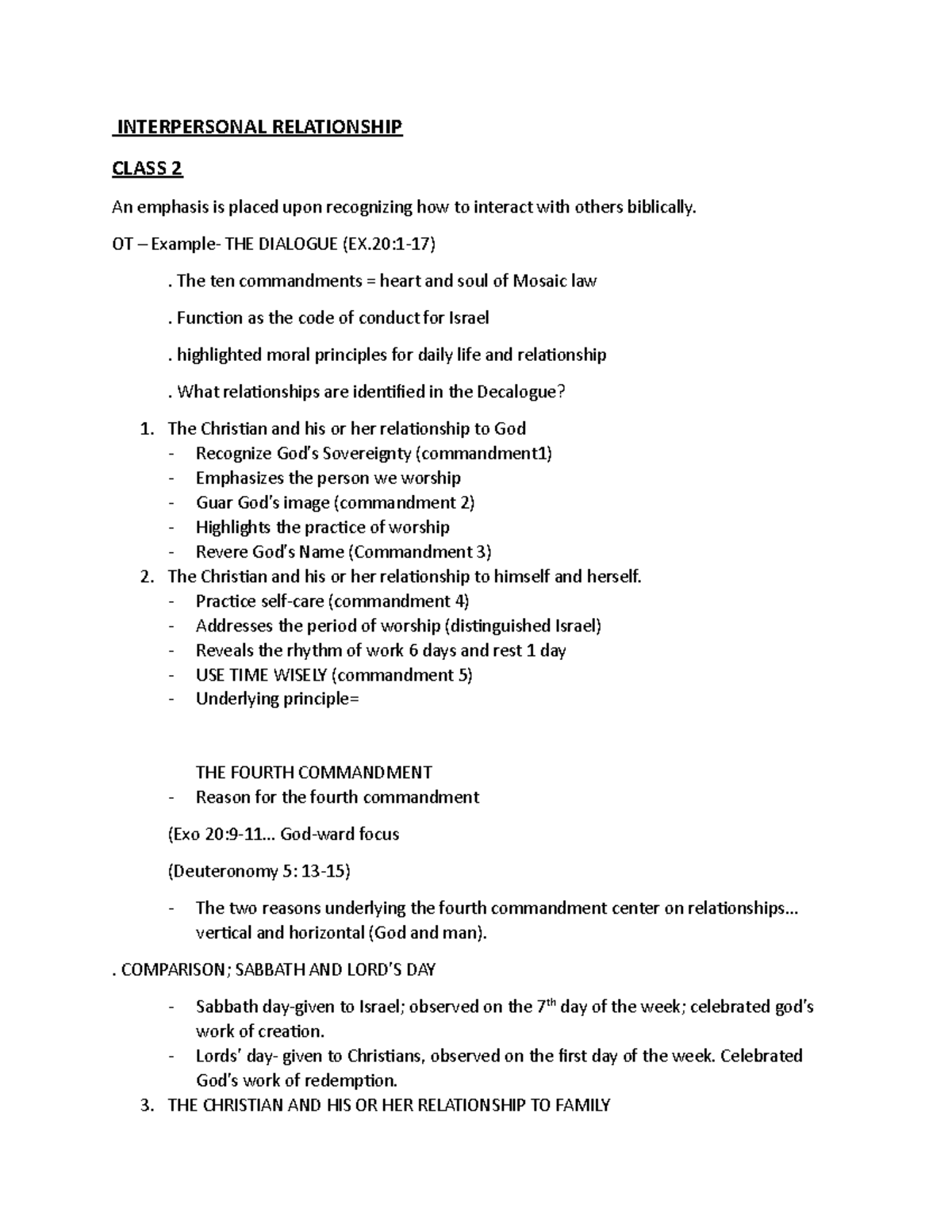 Interpersonal relationship - INTERPERSONAL RELATIONSHIP CLASS 2 An ...