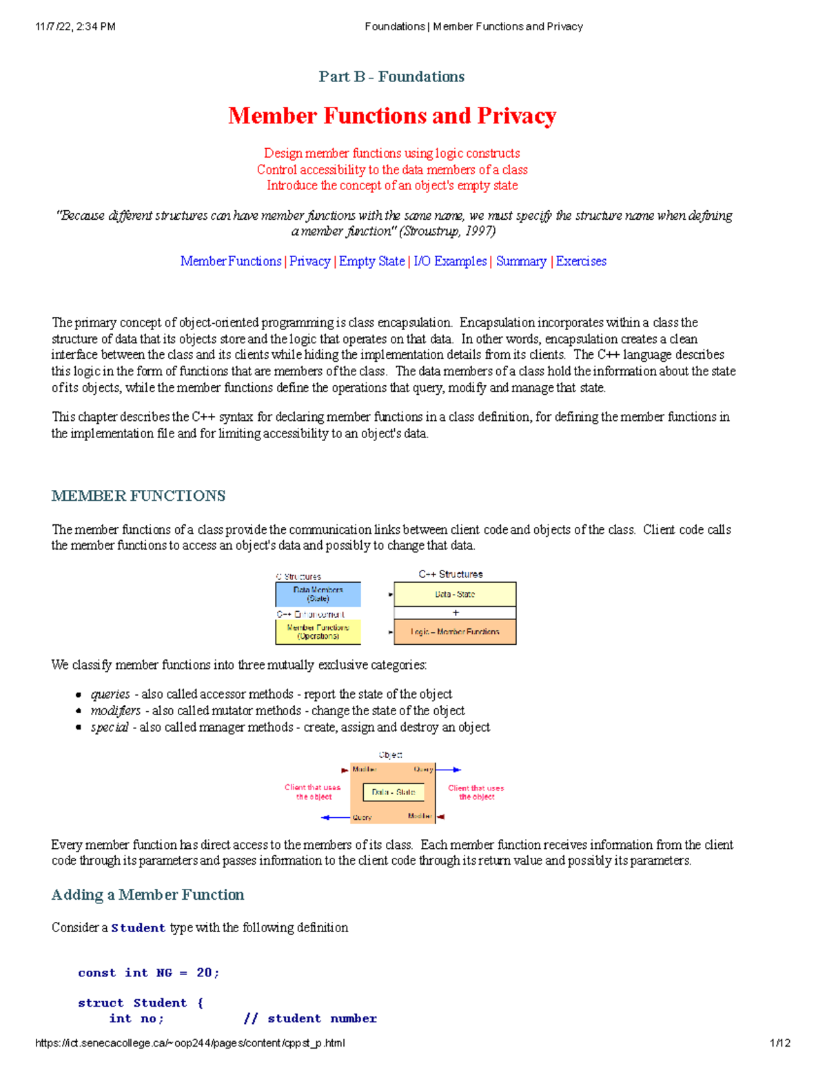 Foundations Member Functions And Privacy Part B Foundations Member Functions And Privacy