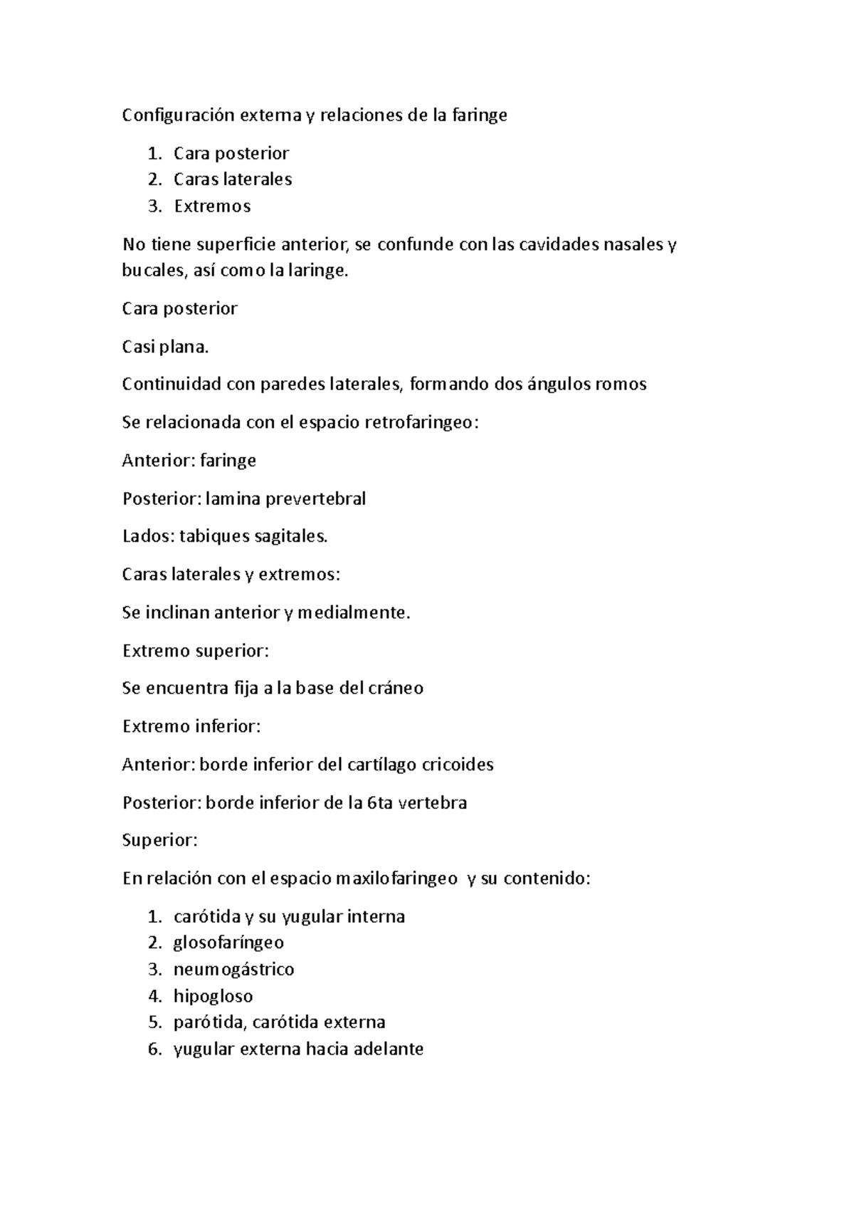 Configuración externa y relaciones de la faringe - Configuración ...