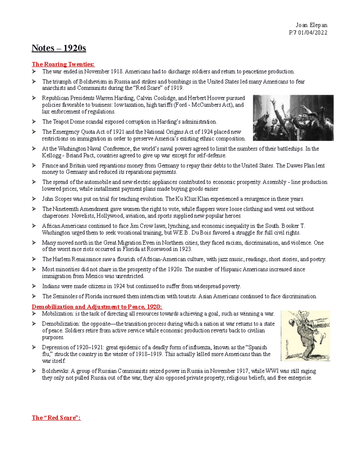 Chapter 4 Unit 3 Notes - The Ninety Twenties Part 2 - Joan Elepan P 01 ...