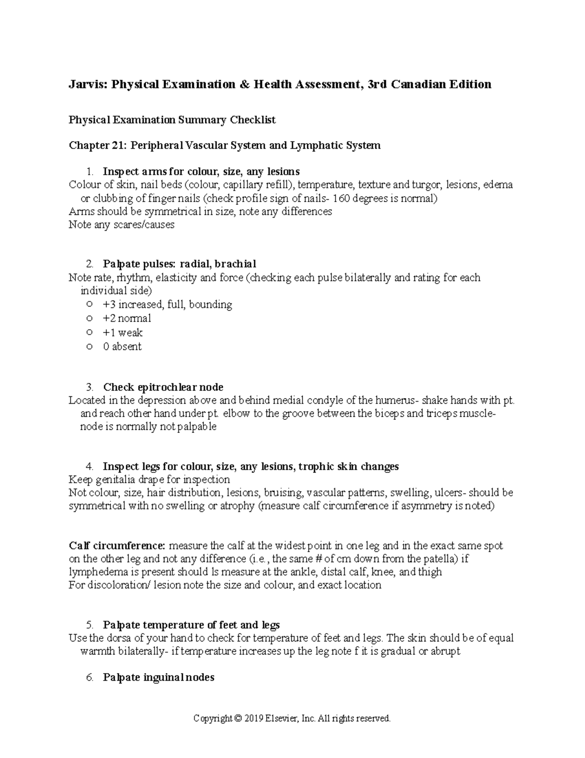 PVS and lymphatics - Osces - Jarvis: Physical Examination & Health ...