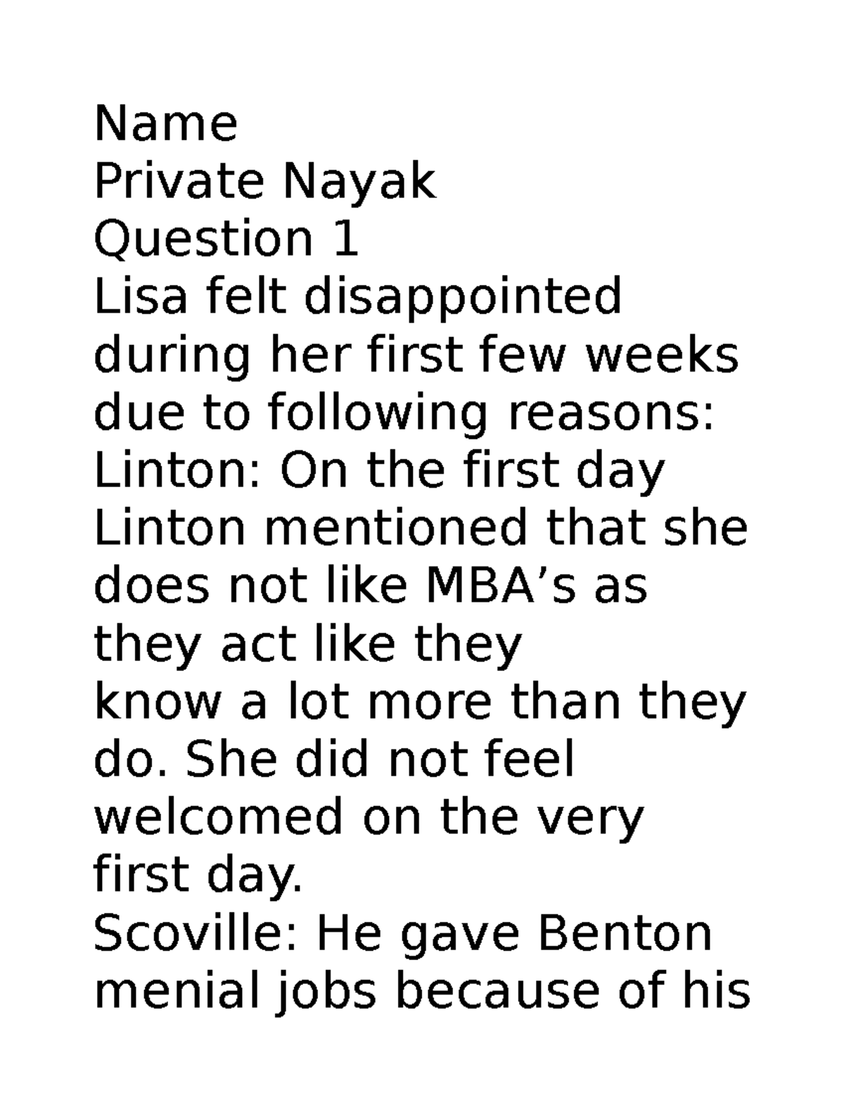 Prateek LISA Benton Project - Advance General Management course - IMT G ...