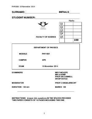 UJ - Engineering Physics 1B - Studocu