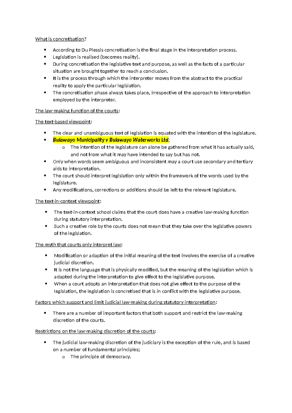 Chapter 7 and 8 Legal Interpretation - What is concretisation ...