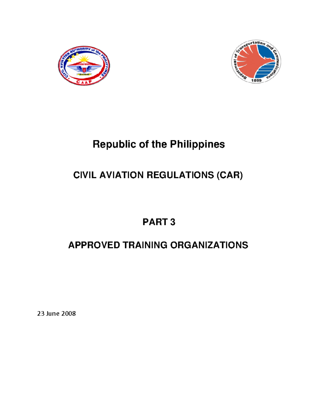 Copy of PCAR Part 3 - Yes - Republic of the Philippines CIVIL AVIATION ...