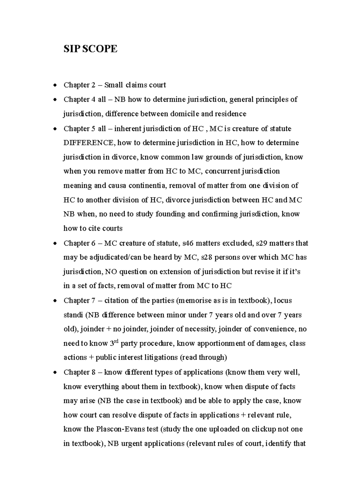 SIP Scope - Past papers to help with studying and it explains the ...