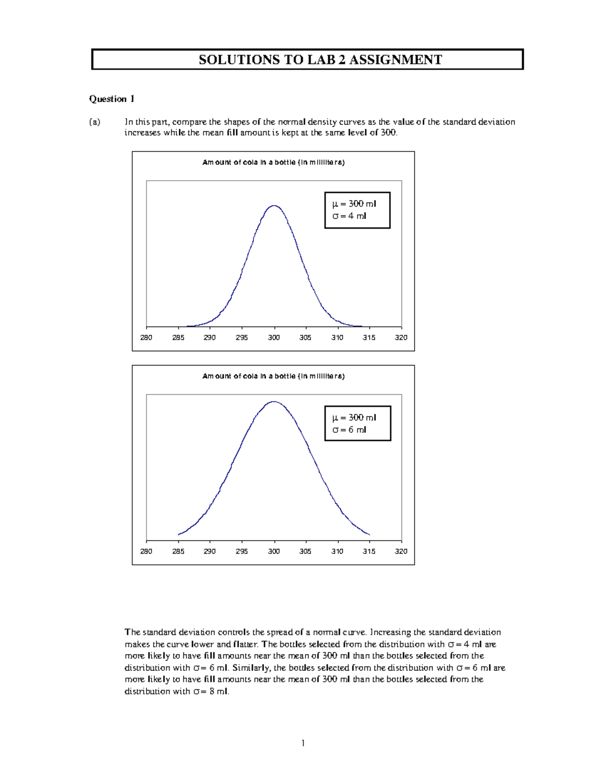 Assignment 2 Solutions - SOLUTIONS TO LAB 2 ASSIGNMENT Question 1 (a) In this part, compare the ...