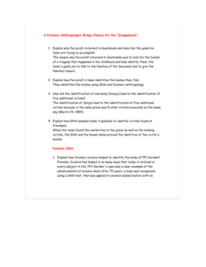Forensic investigation worksheet (1) - 1 Forensic Investigation ...