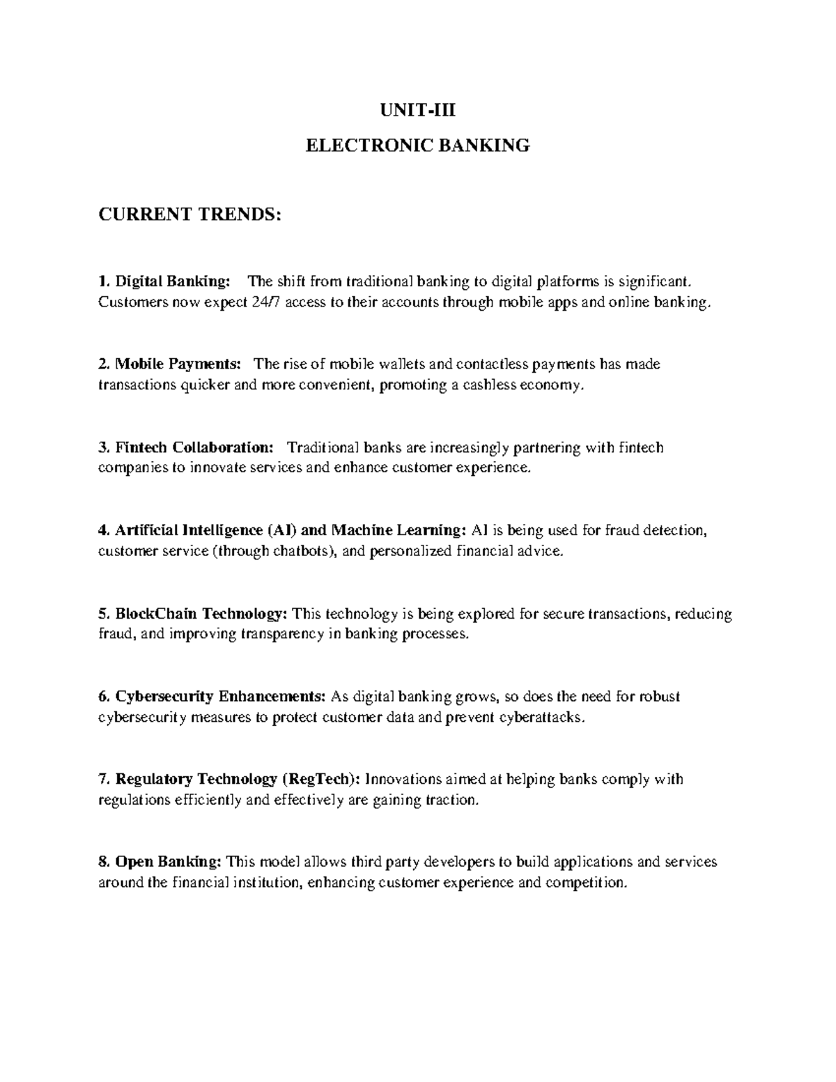 B&I UNIT-III Electronic Banking - UNIT-III ELECTRONIC BANKING CURRENT ...