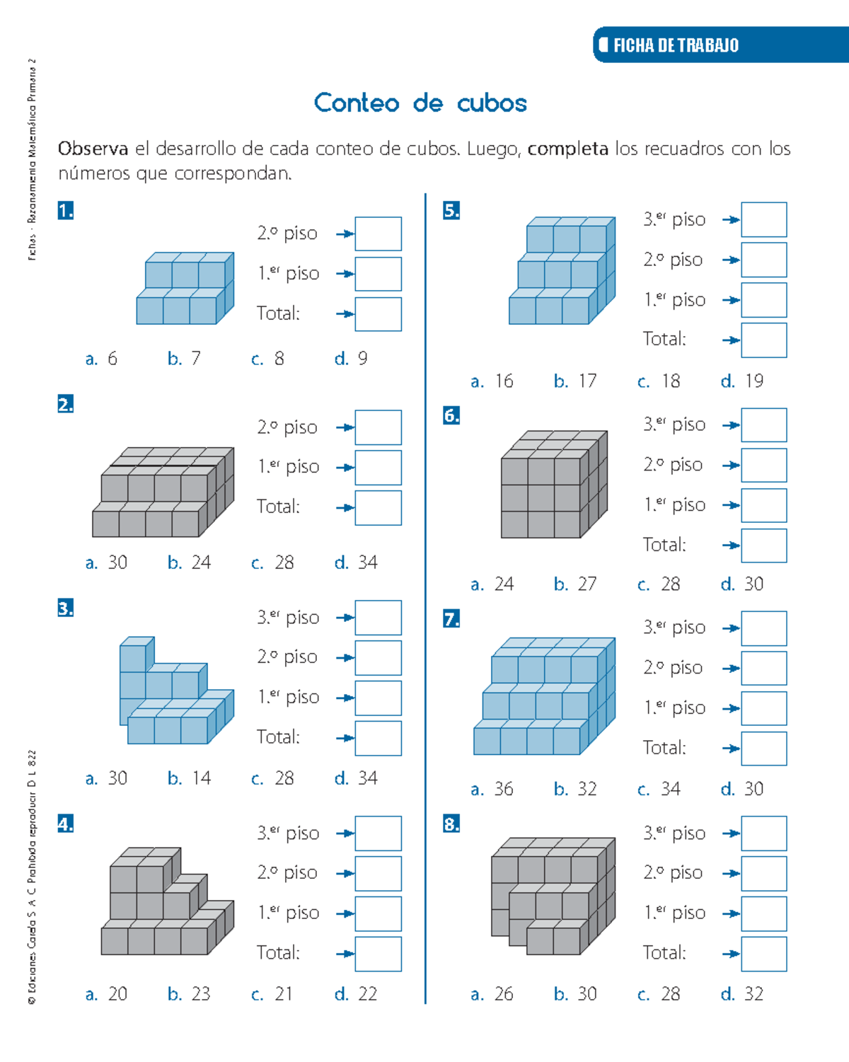 FT Conteo de cubos - sesiones - Fichas - Razonamiento Matemático ...