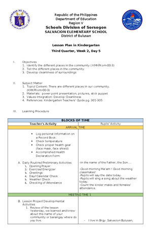 Araling Panlipunangrade 4 - BANGHAY ARALIN Paaralan: Visayas State ...