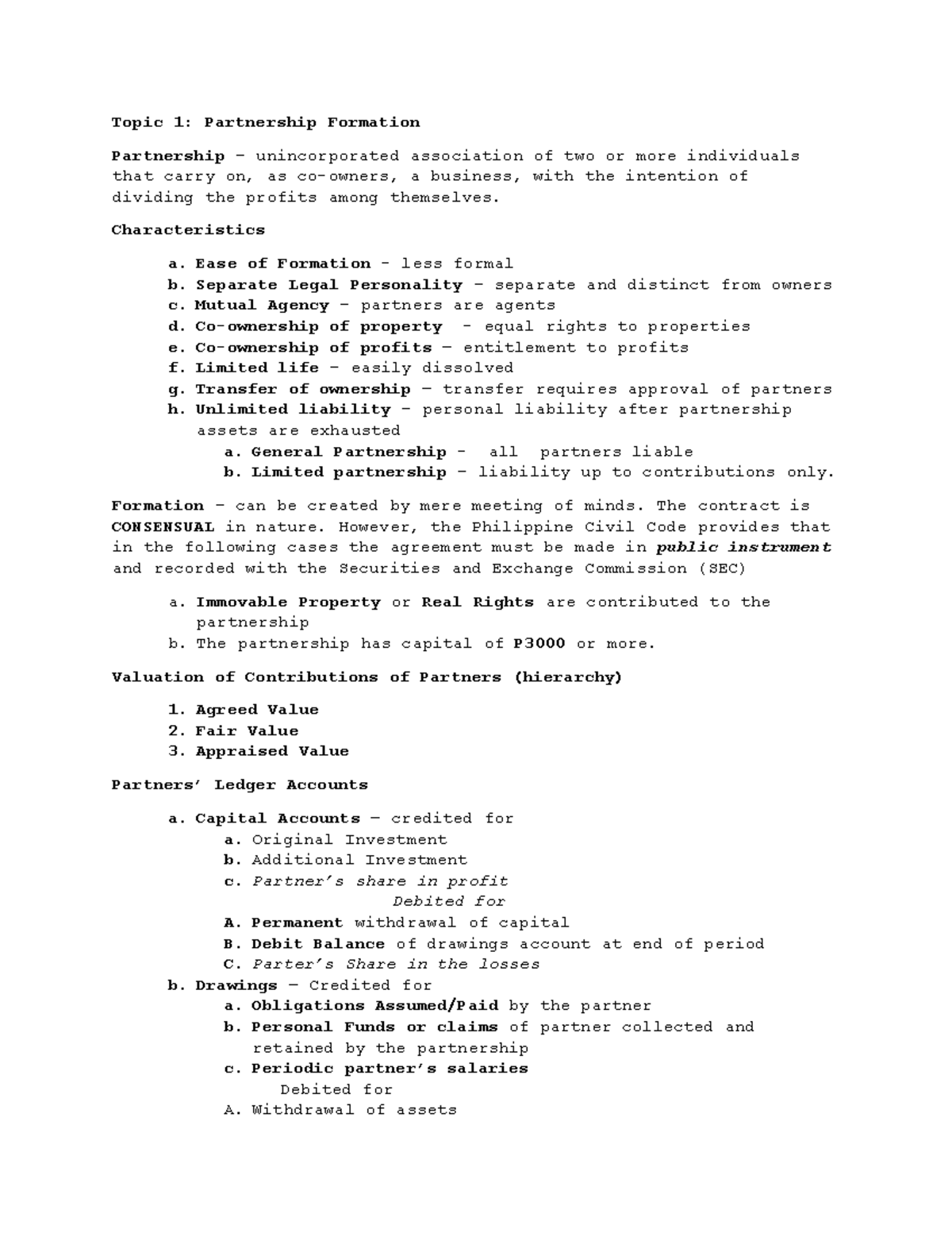 AFAR Formation and Operation - Topic 1: Partnership Formation ...