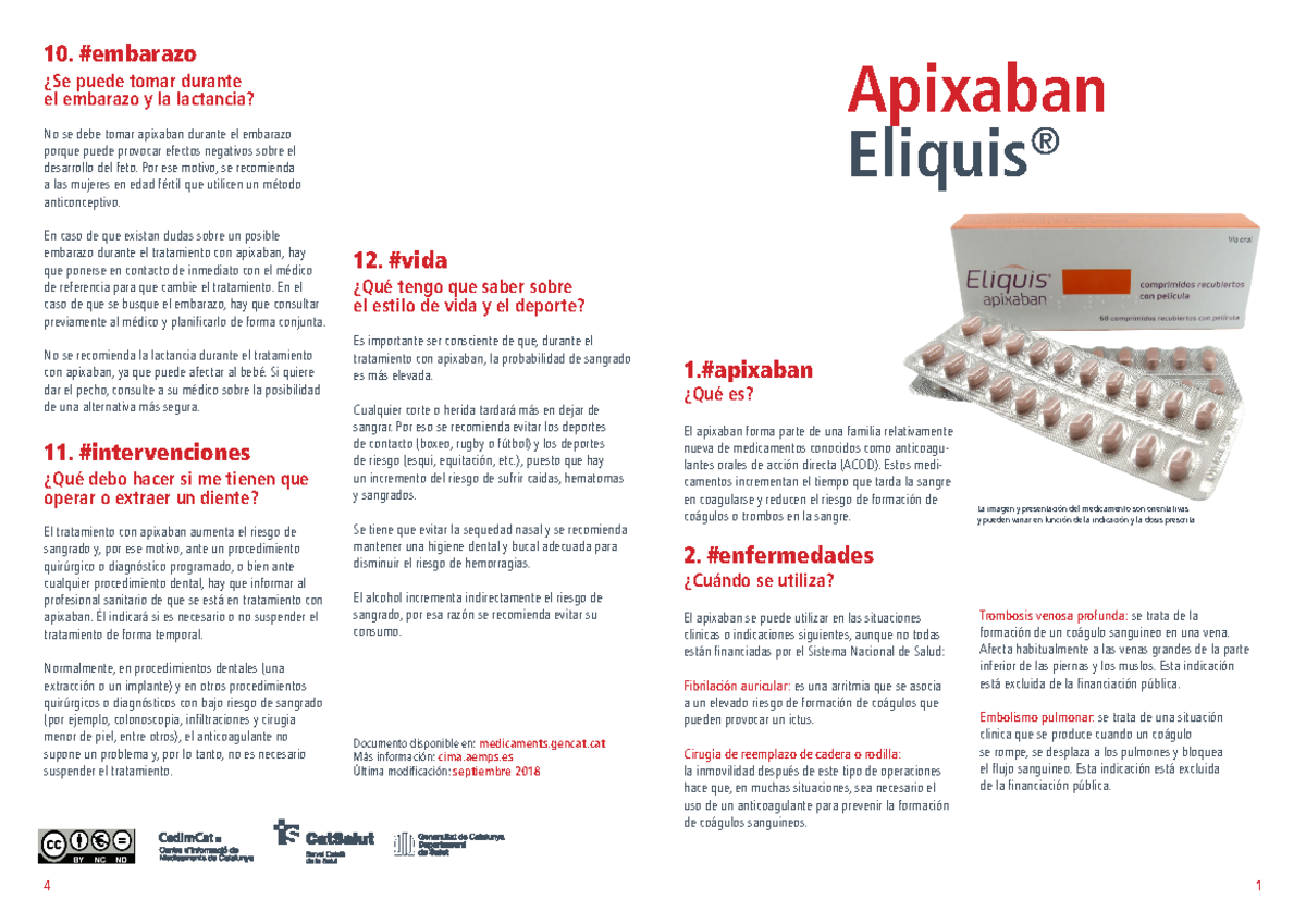 Apixaban 2018 Cas Servible La Imagen Y Presentación Del Medicamento