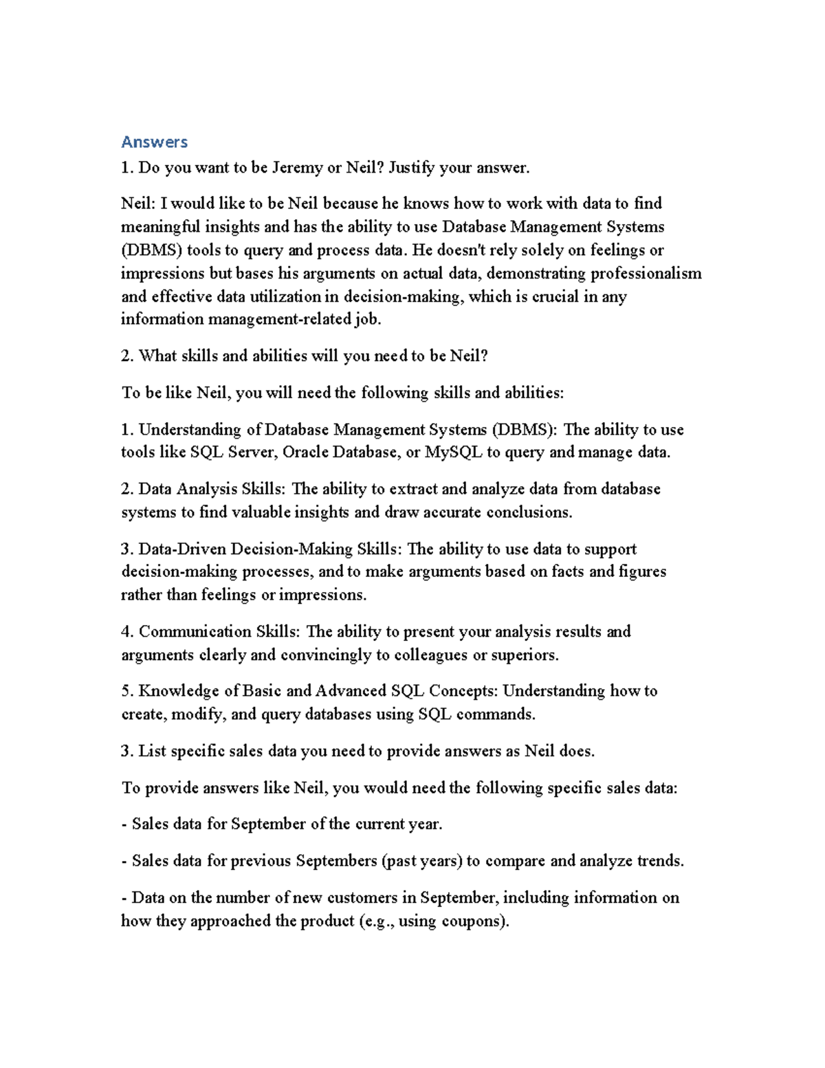 Neil Answers Fixed - so what C5 - Answers 1. Do you want to be Jeremy ...