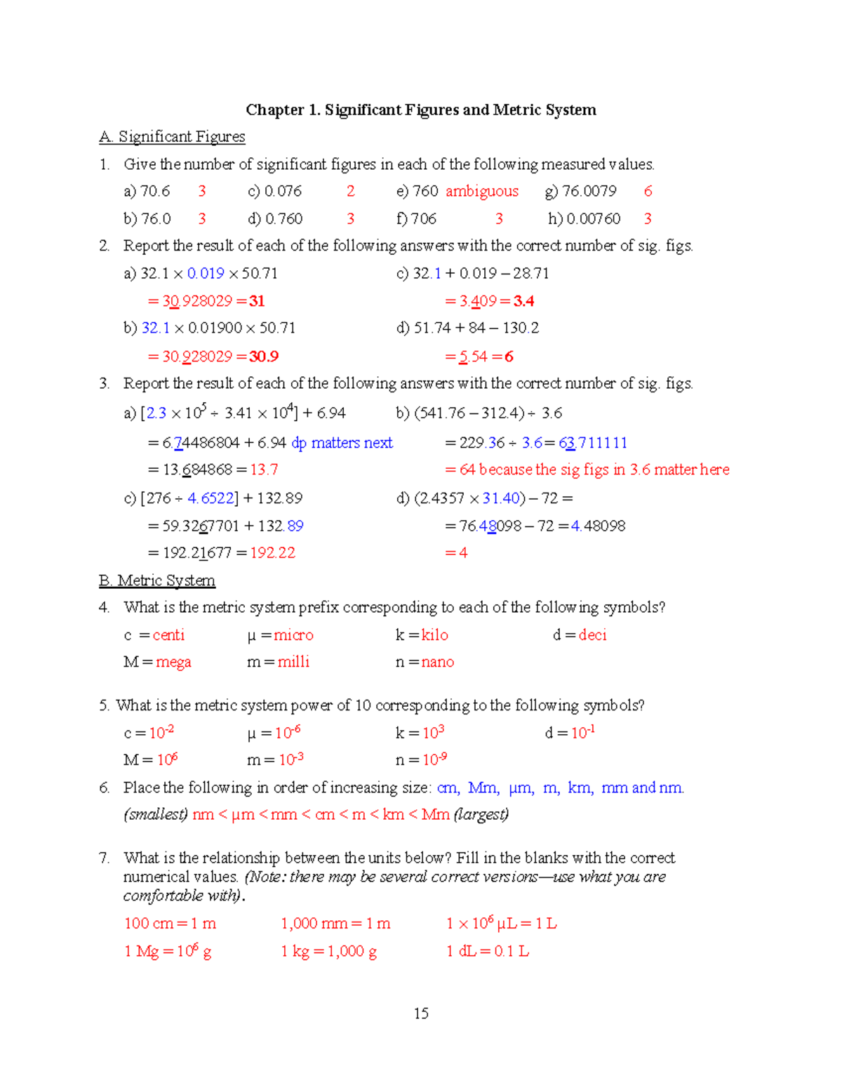 Chapter 01 Worksheet Worked - 15 Chapter 1. Significant Figures and ...